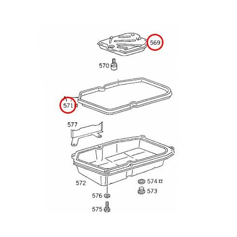 ベンツ W124 ATフィルター/オートマフィルター＆ガスケット 722.3系 1262770295 1262711080 ...