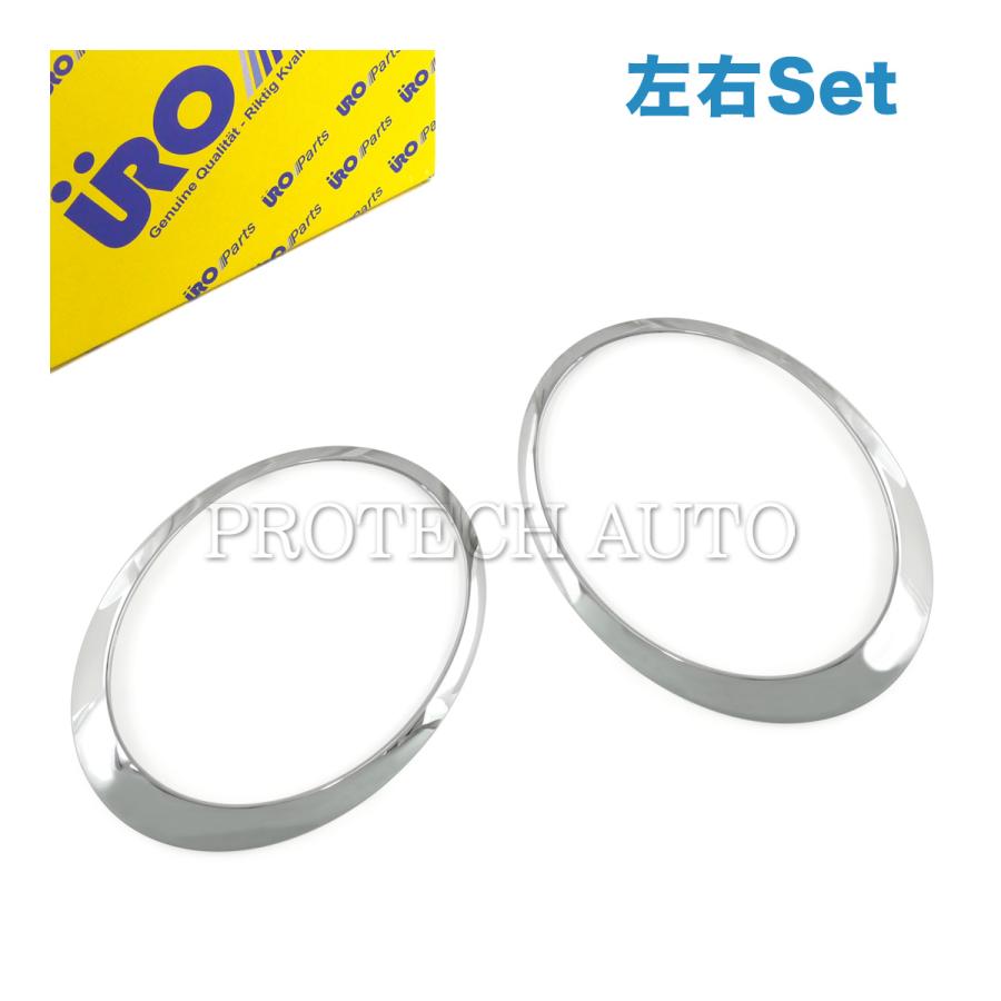 MINI URO製 BMW ミニ R56 JCW クーパー Cooper CooperS ワン One クロームメッキ ヘッドライトリング ...