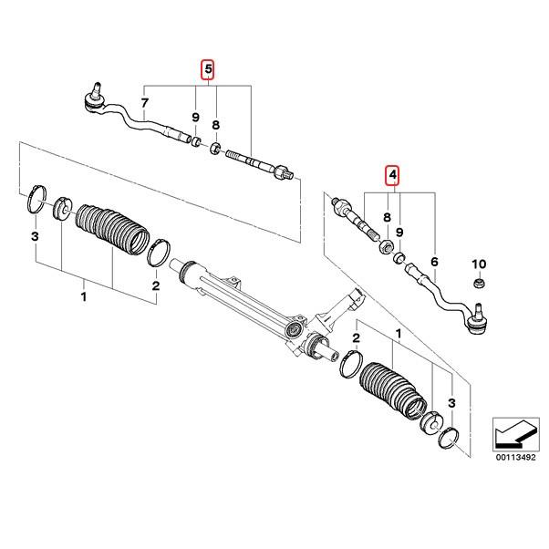 BMW 純正OEM LEMFORDER製 E46 318i 320i 323i 325i 328i 330i ステアリングタイロッド ASSY ...