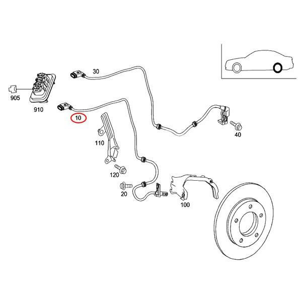 Mercedes-Benz ベンツ W221 S350 S500 S550 ABSセンサー/スピードセンサー 一台分セット ...