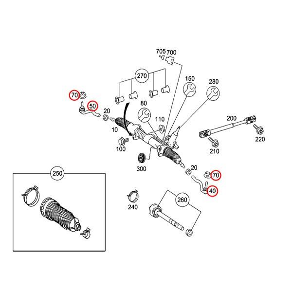 Mercedes-Benz ベンツ Mクラス W164 ML350 ML500 ステアリングタイロッドエンド 左右セット 1643301103 ...