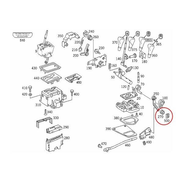 Mercedes-Benz 送料200円 ベンツ W463 G320 G500 シフトリンケージブッシュ＆クリップ シフト側 ...