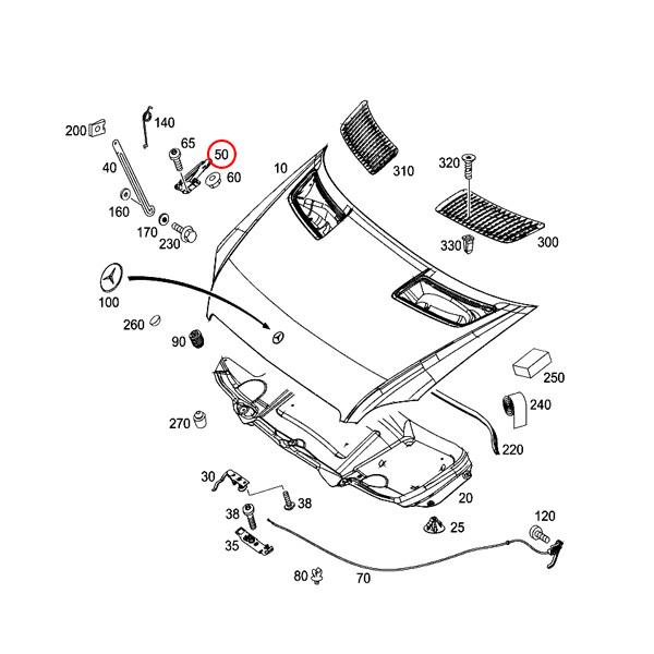 Mercedes-Benz URO製 ベンツ スプリンター W906 エンジンフード ヒンジ 左右セット 9067500021 ...