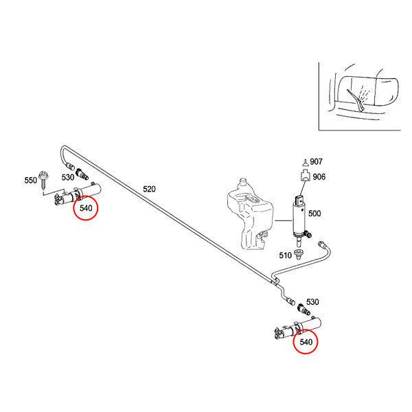Mercedes-Benz ベンツ W216 CL550 CL600 CL63AMG ヘッドライト ウォッシャーノズル 左右セット ...