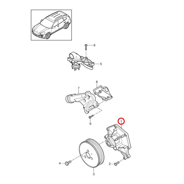 PORSCHE Saleri SIL Porsche ポルシェ Cayenne カイエン 958型 2011〜2017年式 ウォーターポンプ ...