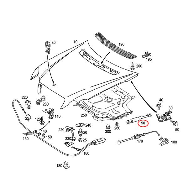 Mercedes-Benz 純正OEM STABILUS製 ベンツ W203 C180 C200 C230 C240 C280 C320 ...