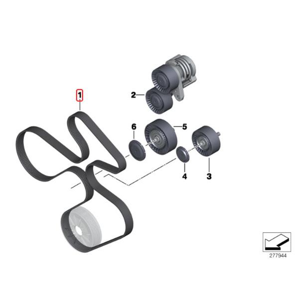 BMW [優良品]BMW 1シリーズ E82 135i ファンベルト/リブベルト/Vベルト 7PK1855 7PK1860 ...