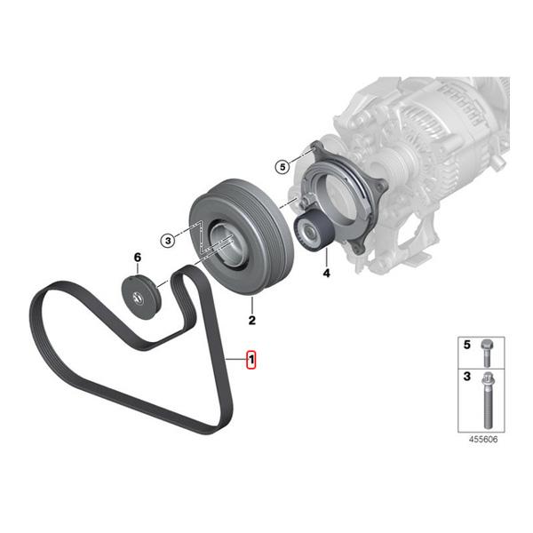 BMW BMW F20 F22 F23 118i 220i ファンベルト/リブベルト/Vベルト 6PK1163 11288646475 ...