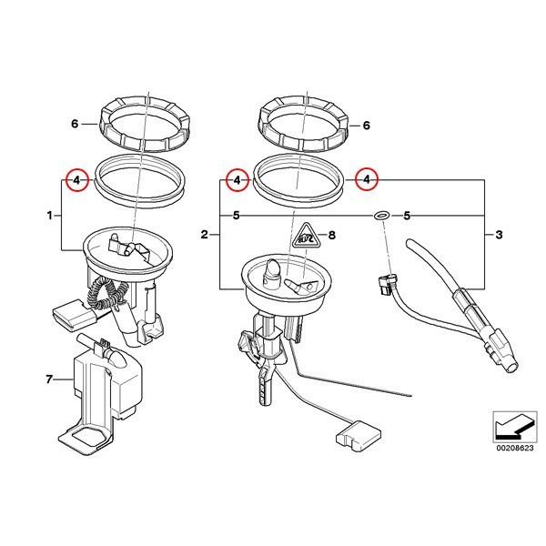 BMW 全国送料200円 E46 シールリング 燃料ポンプ/燃料タンク用 16141182905 318i 318Ci 320i 323i ...