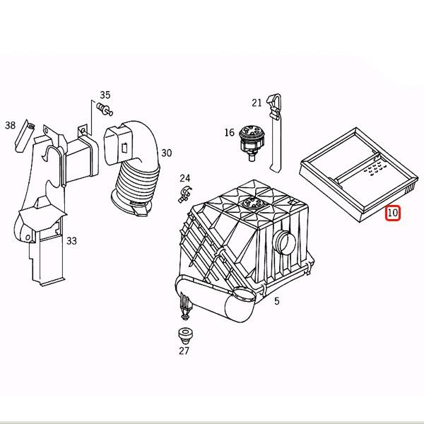 Mercedes-Benz ベンツ W202 C200 C220 C230 C240 C250 C280 エアフィルター/エアクリーナー ...