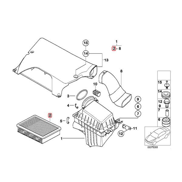 BMW [優良品]BMW E38 750i 750iL L7 エアフィルター/エアクリーナー/エアエレメント 13721702907 ...