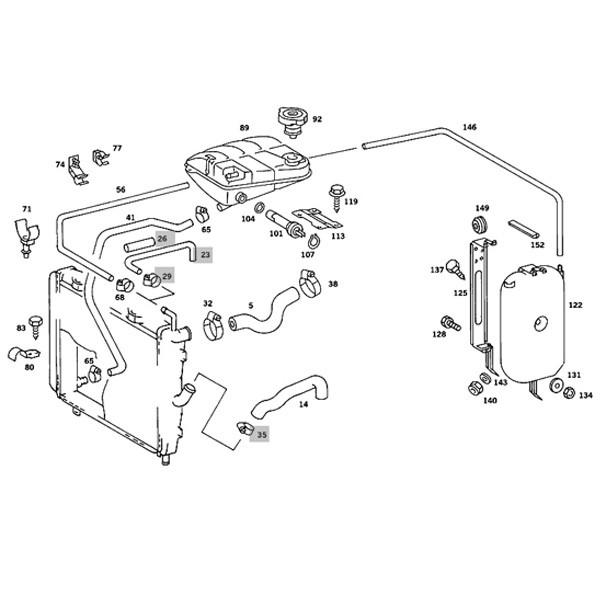 Mercedes-Benz ベンツ W123 300D 300TD ラジエーターサブタンク/リザーバータンク/エクスパンションタンク ...
