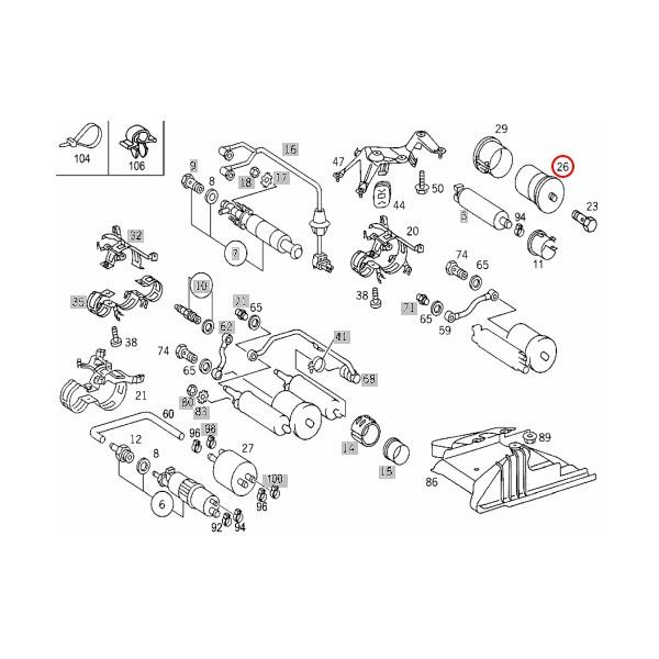 ベンツ W460 W463 W201 燃料フィルター/フューエルフィルター 直径74mmタイプ 0024774501 0024771901 ...