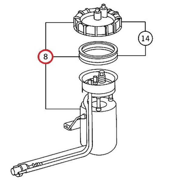 Mercedes-Benz ベンツ W163 ML430 燃料ポンプ/フューエルポンプ ロックリング シールリング付き 1634703594 ...