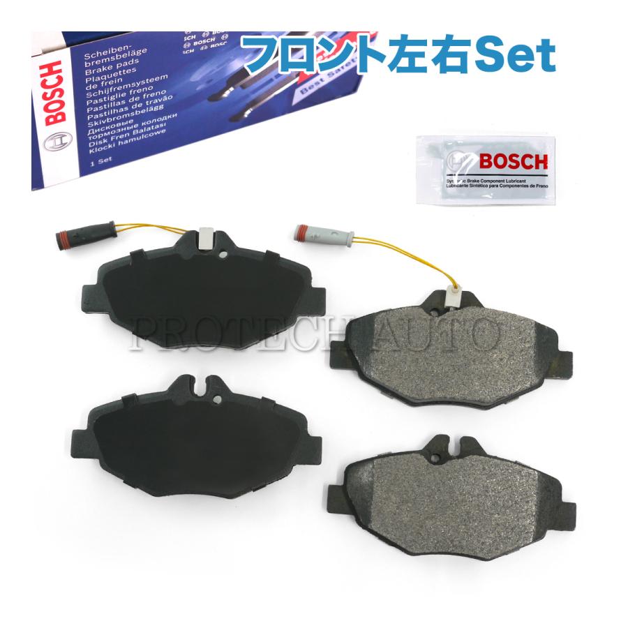 BOSCH製 ベンツ W211 E280 E300 フロント ブレーキパッド/ディスクパッド 左右セット センサー2本付き ...