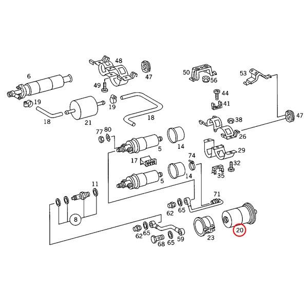 Mercedes-Benz [優良品]ベンツ C140 W463 W123 燃料フィルター/フューエルフィルター 0024771701 ...
