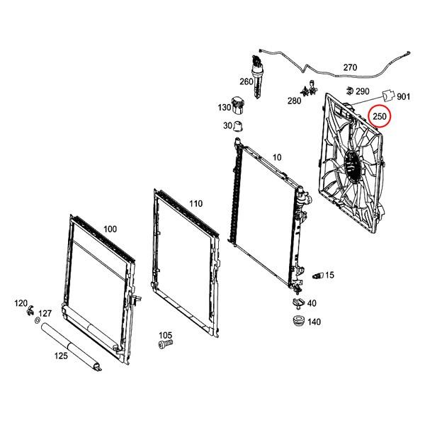 Mercedes-Benz ベンツ Mクラス W166 ML350 電動ファン/ラジエーターファン/ブロアファン 0999060700 ...