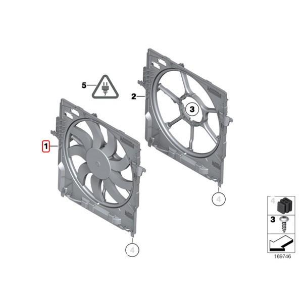 BMW X5/E70 電動ファン/ラジエーターファン/ブロアファン 17428618240 17427598740 3.0si ...