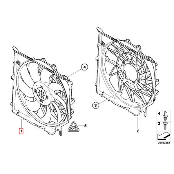 BMW X3/E83 電動ファン/ラジエーターファン/ブロアファン 17113442089 2.5i 3.0i 2.5si/xDrive25i ...