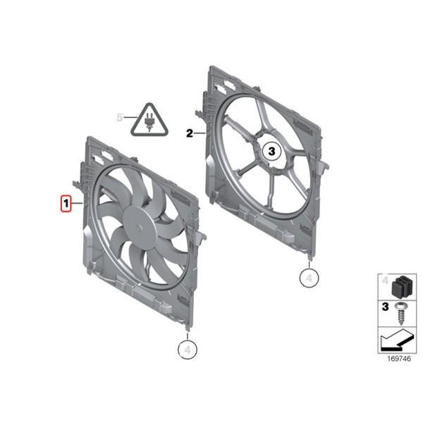 BMW F07 F10 F11 523d 550i 550ixDrive 電動ファン/ラジエーターファン/ブロアファン 17428509743 ...