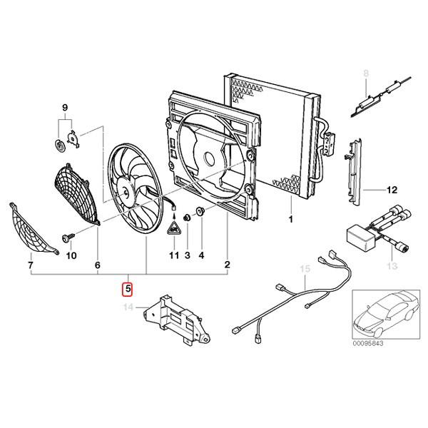 BMW 5シリーズ E39 525i 電動ファン/ラジエーターファン/ブロアファン 64546921395 64546921946 ...