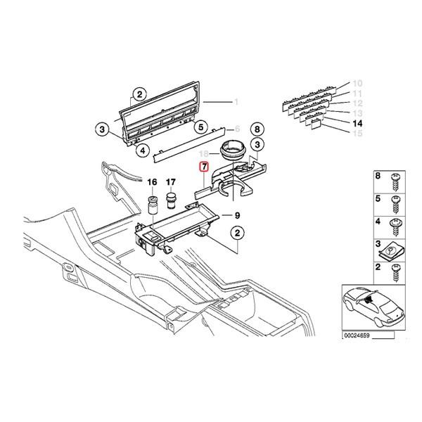 BMW E39 530i 540i フロント ドリンクホルダー/カップホルダー 左ハンドル用 51168190205 : プロテックオート ...