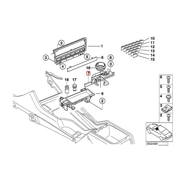 BMW E39 530i 540i フロント ドリンクホルダー/カップホルダー 右ハンドル用 51168190205 : プロテックオート ...