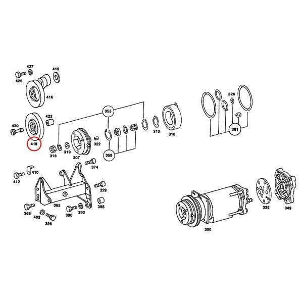 Mercedes-Benz [優良品]ベンツ Sクラス W126 エアコンコンプレッサー用 テンショナープーリー 1161300160 ...