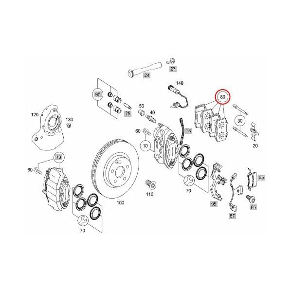 Mercedes-Benz MEYLE製 ベンツ Eクラス W211 E550 フロント ブレーキパッド/ディスクパッド 0044206220 ...
