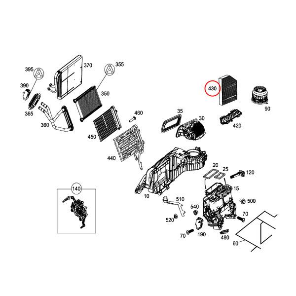 Mercedes-Benz ベンツ Cクラス W205 C180 ACフィルター/エアコンフィルター 活性炭入り 2058350147 ...