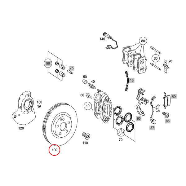 Mercedes-Benz マイレ製 ベンツ W221 S350 S400_HYBRID フロント ドリルド ブレーキディスク 左右セット ...