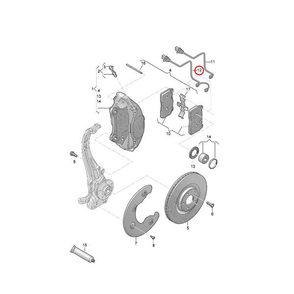 Audi 全国送料200円 AUDI アウディ A6 4G/C7 2014年式〜 フロント ブレーキパッドセンサー 1本 8R0615121A ...