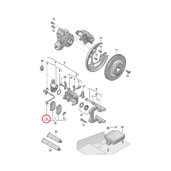 全国送料200円 AUDI アウディ A8 4H/D4 H21年式〜 リア/リヤ ブレーキパッドセンサー 1本 4H0615121A ...