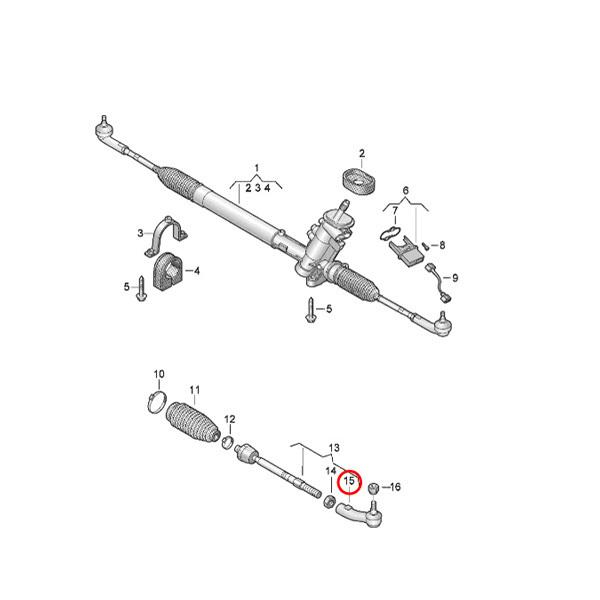 フォルクスワーゲン（Volkswagen） マイレ製 VW FOX フォックス 5Z タイロッドエンド 左側 HD(強化版) 6Q0419813C 6Q0423811 6Q0423811A ...