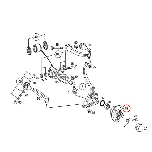 Mercedes-Benz ベンツ W220 S320 S350 S430 フロント ホイールハブベアリング リペアキット 片側 ...