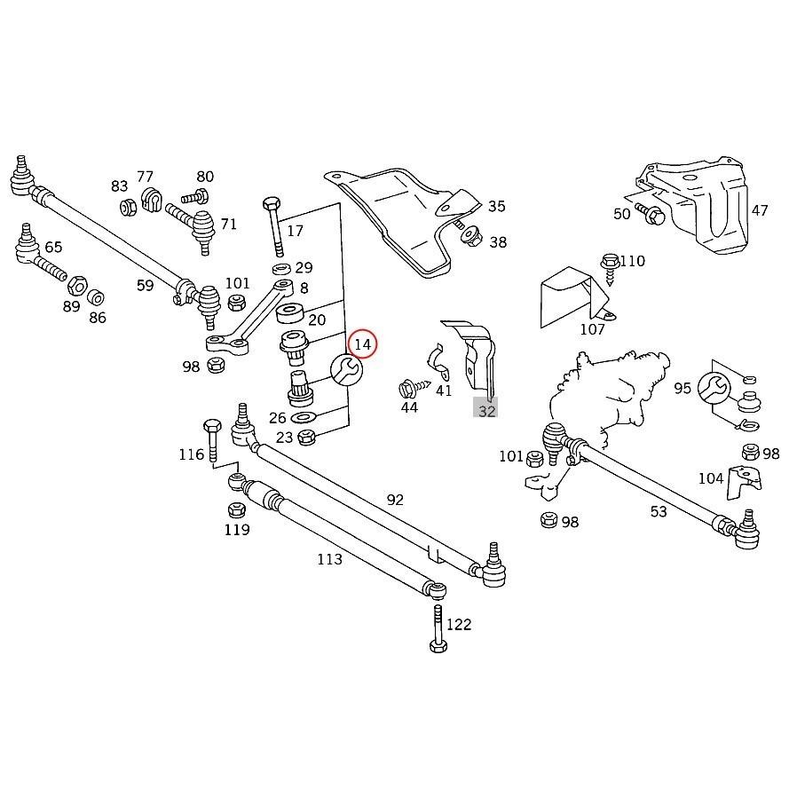 Mercedes-Benz febi bilstein製 ベンツ W116 アイドラアーム ブッシュキット1264600819 280S ...