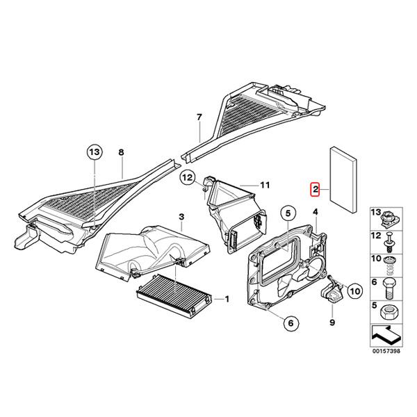 BMW X5/F85 X6/F86 X5M X6M ACフィルター/エアコンフィルター 内気循環用 64319194098 ...