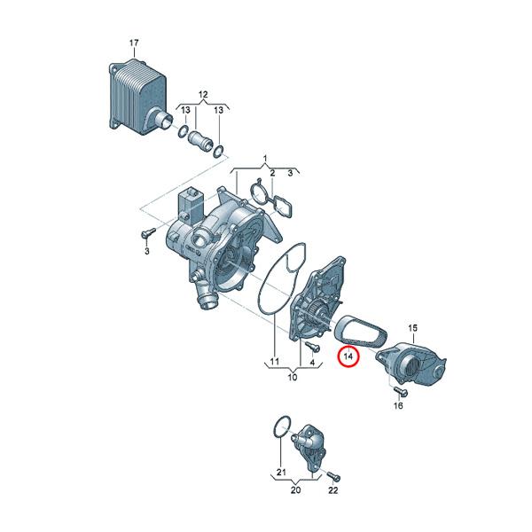 Audi [優良品]AUDI アウディ A1 8X GB A3 8V 8Y A4 8K/B8 8W/B9 ウォーターポンプベルト/コグベルト 06K121605 06K121605C : プロ ...