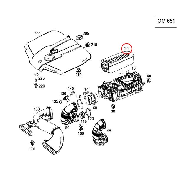 ベンツ W212 S212 E220_BlueTEC エアフィルター/エアクリーナー/エアエレメント OM651 エンジン用 ...