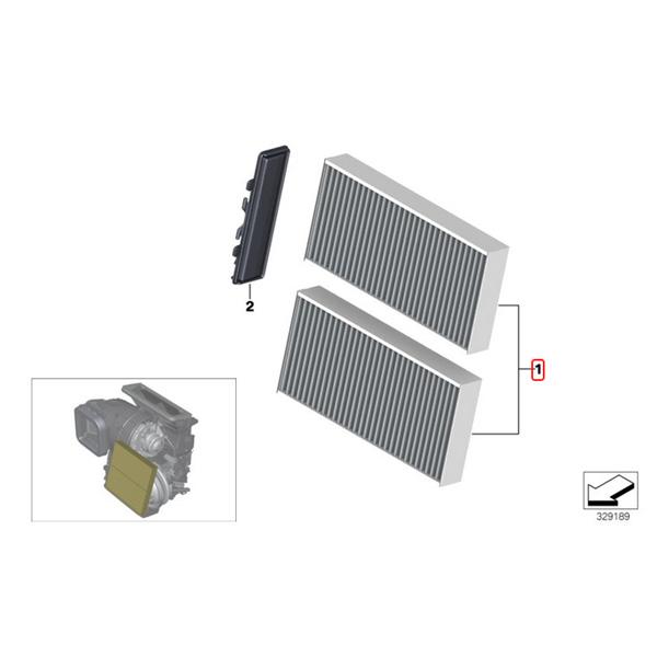MINI BMW ミニ F55 クーパー Cooper クーパーS CooperS ワン One エアコンフィルター 活性炭入り 2枚セット ...