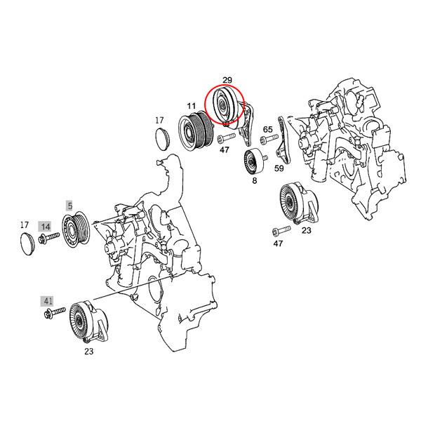 Mercedes-Benz TRUCKTEC製 ベンツ W220 W211 S55AMG E55AMG ベルトテンショナー リペアプーリー ...