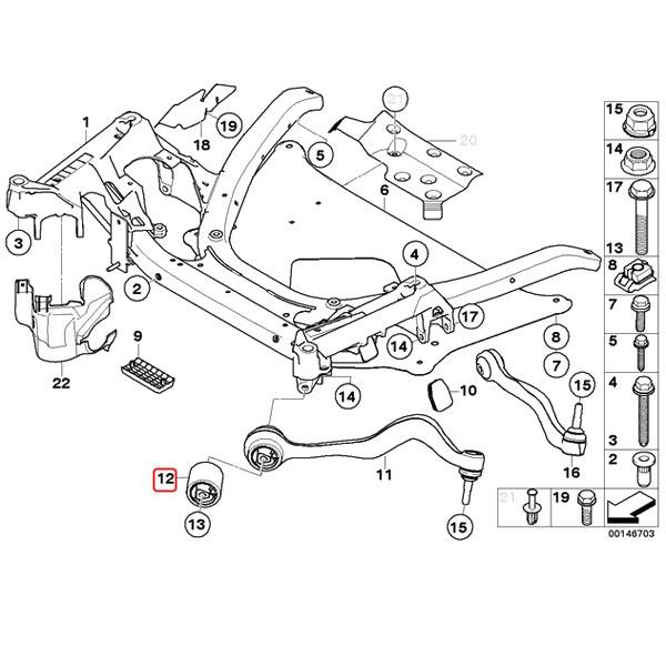 BMW 純正OEM TRW製 BMW 6シリーズ E63 E64 フロント ストラットアームブッシュ/プルストラットブッシュ 左右 ...