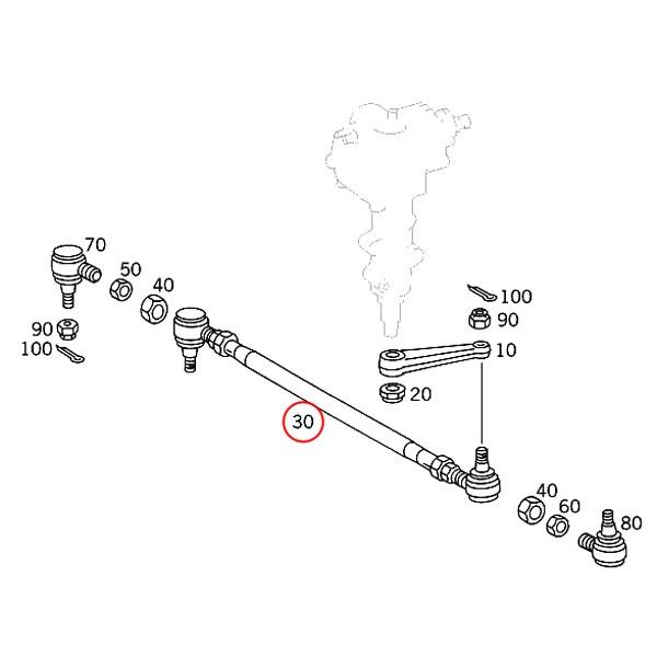 Mercedes-Benz 純正OEM TRW製 ベンツ W463 G320 G500 ドラッグリンク/センターリンク/ガイドロッド ...