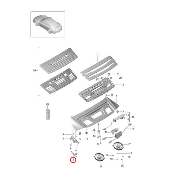 PORSCHE TUFF SUPPORT製 Porsche 911 991型 2012〜2020年式 リアゲートダンパー/エンジンフード ...
