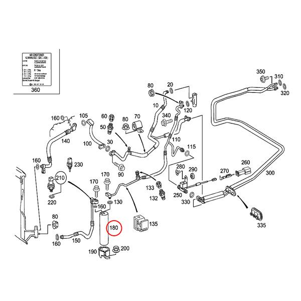 Mercedes-Benz UAC製 ベンツ W638 V230 V280 AC/エアコン レシーバードライヤー/リキッドタンク ...