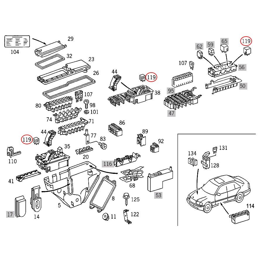 URO製 ベンツ Sクラス W220 マルチパーパスリレー/マルチリレー/スターターロックアウトスイッチ 0015427419 S500 ...