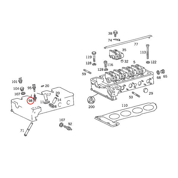 Mercedes-Benz URO製 ベンツ W124 230E 230TE エンジンクーリングファンスイッチ/水温センサー ...