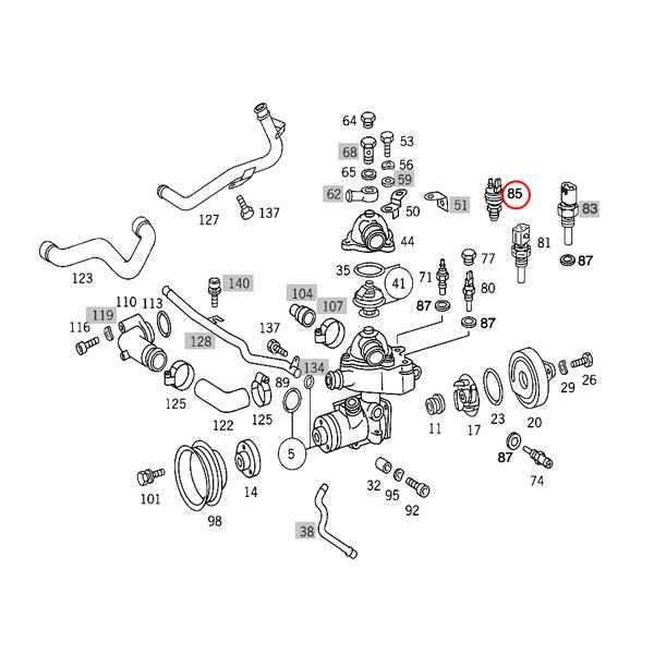 Mercedes-Benz URO製 ベンツ W124 230E 230TE エンジンクーリングファンスイッチ/水温センサー ...