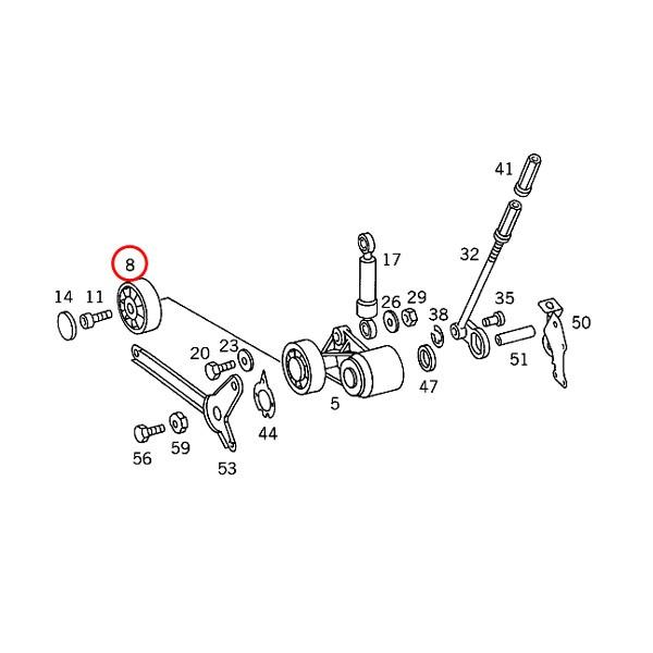 URO製 ベンツ R107 R129 R170 ベルトテンショナープーリー/テンションローラー M103 M104 M111 エンジン用 ...