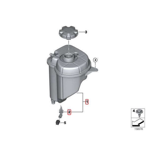 URO製 BMW X6/E71 F16 xDrive35i 50i X6M ラジエーターサブタンク/リザーバータンク センサー付き ...